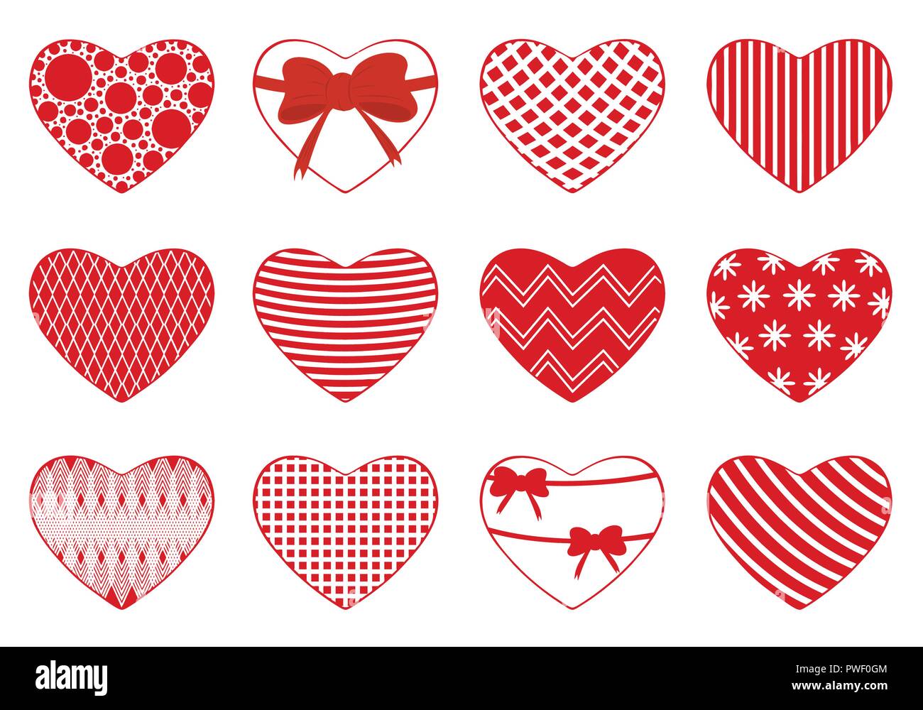 Set of different hearts isolated on white Stock Vector Image & Art - Alamy