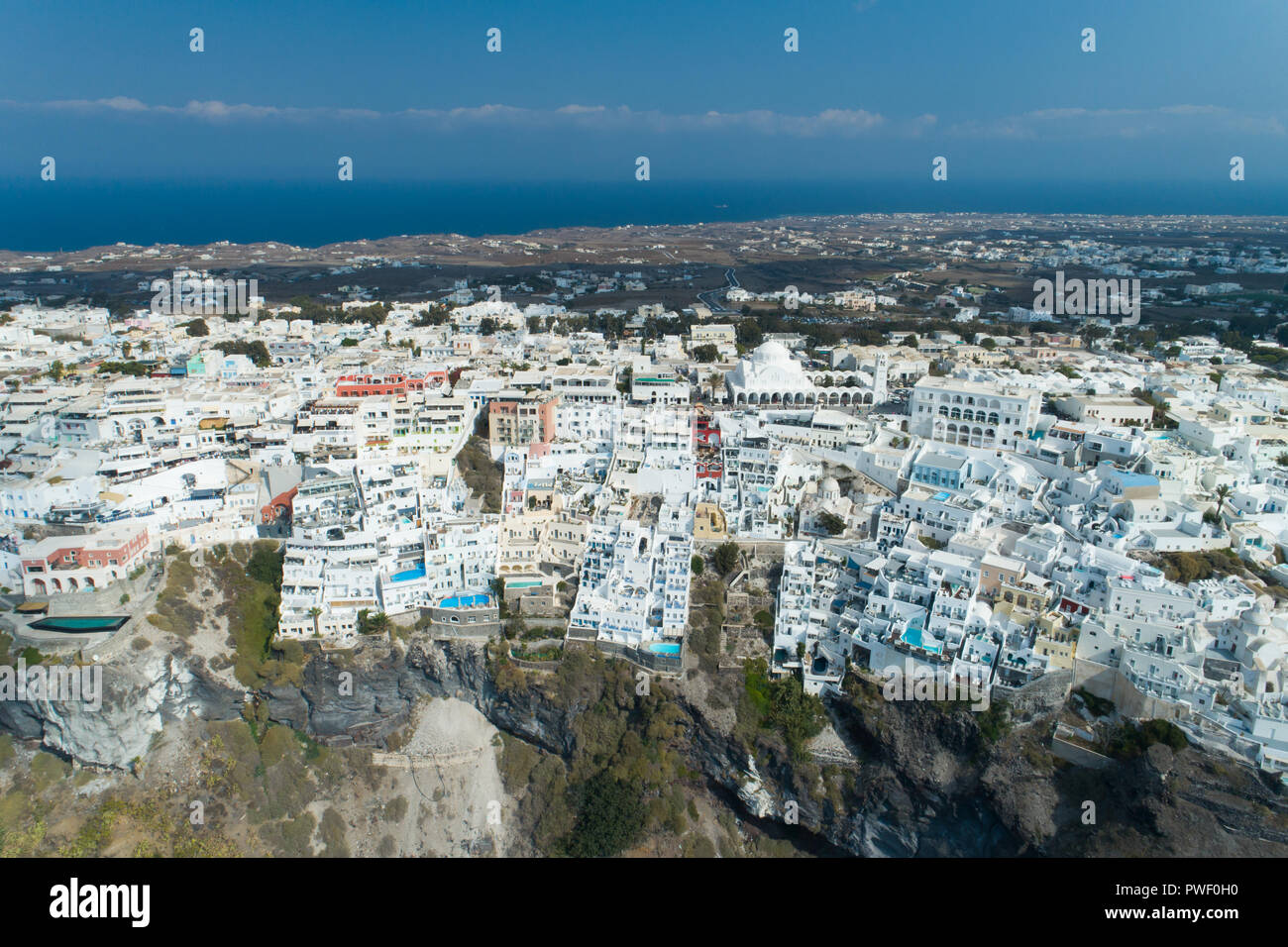 Aerial view of famous Greek resort Thira Stock Photo - Alamy