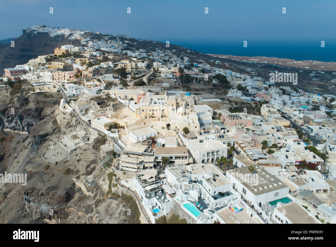 Aerial view of famous Greek resort Thira Stock Photo - Alamy