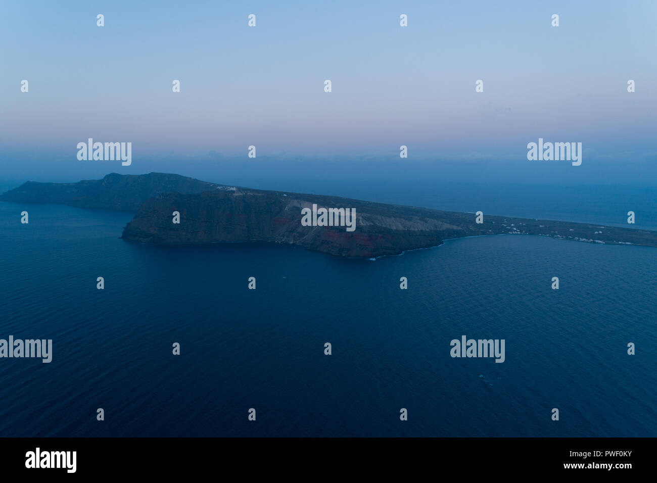 view from above of greek island Thirassia Stock Photo - Alamy