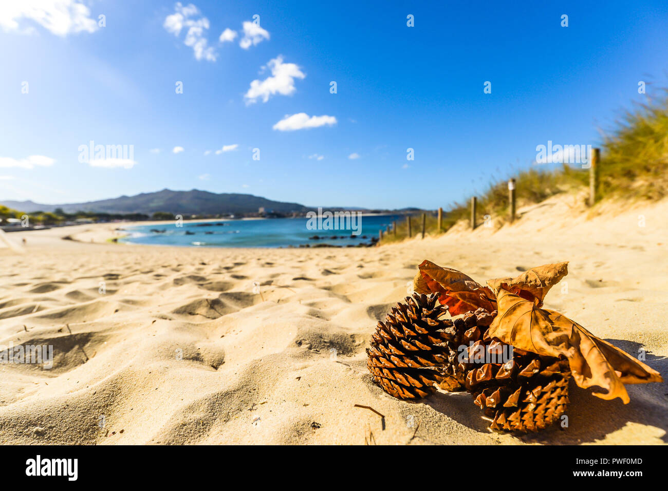 Autumn colors at Samil beach - Vigo - Galicia, Spain Stock Photo - Alamy