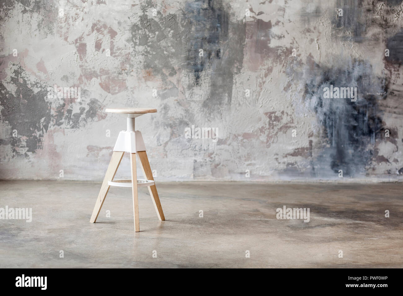 Blue wall interior background chair hi-res stock photography and images ...