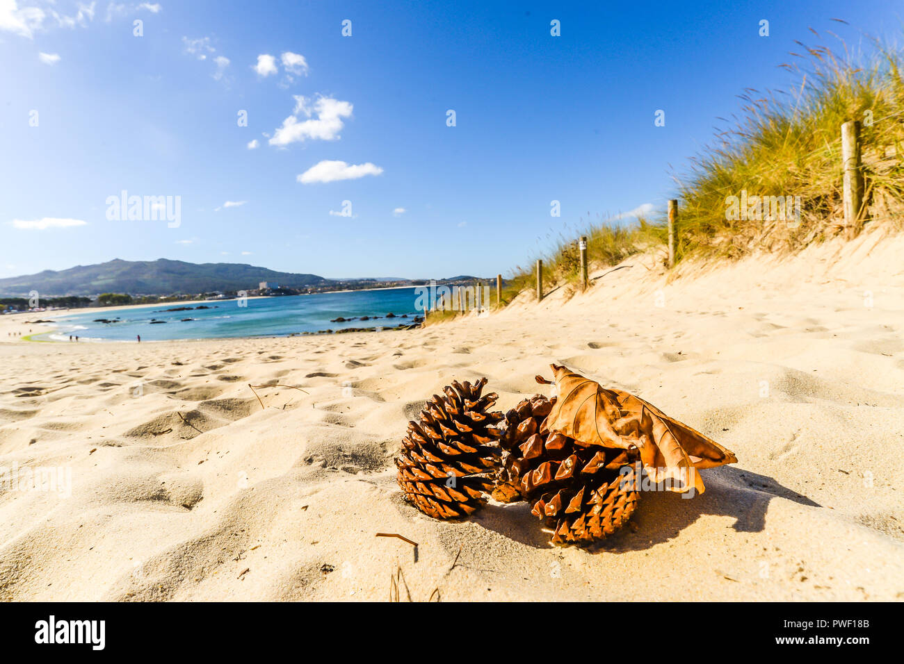 Autumn colors at Samil beach - Vigo - Galicia, Spain Stock Photo - Alamy