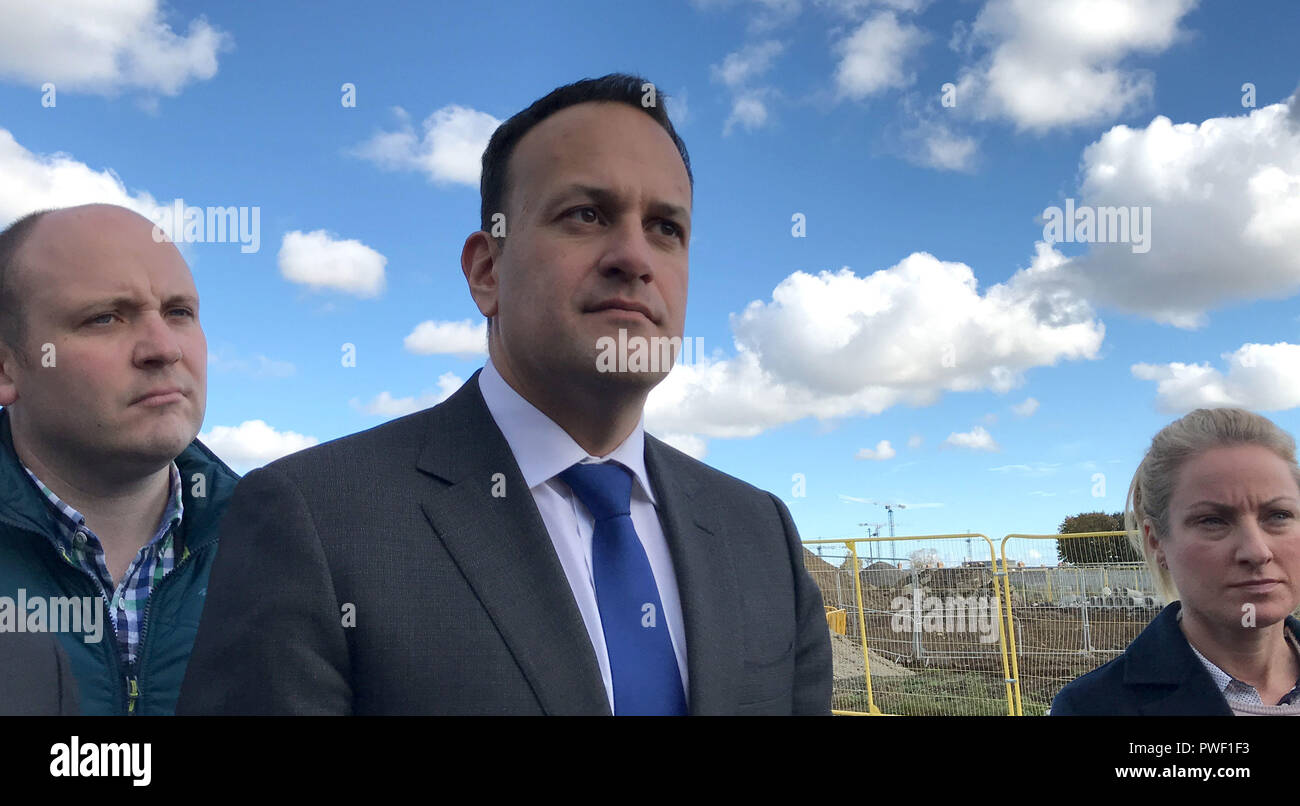 Taoiseach Leo Varadkar at a site visit to O'Devaney Gardens near Dublin ...