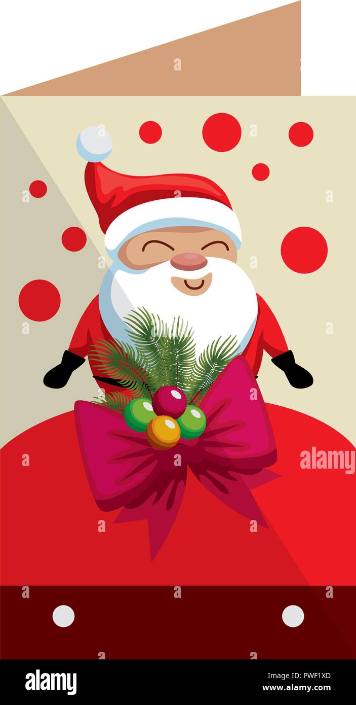 merry christmas card with santa claus vector illustration design Stock ...