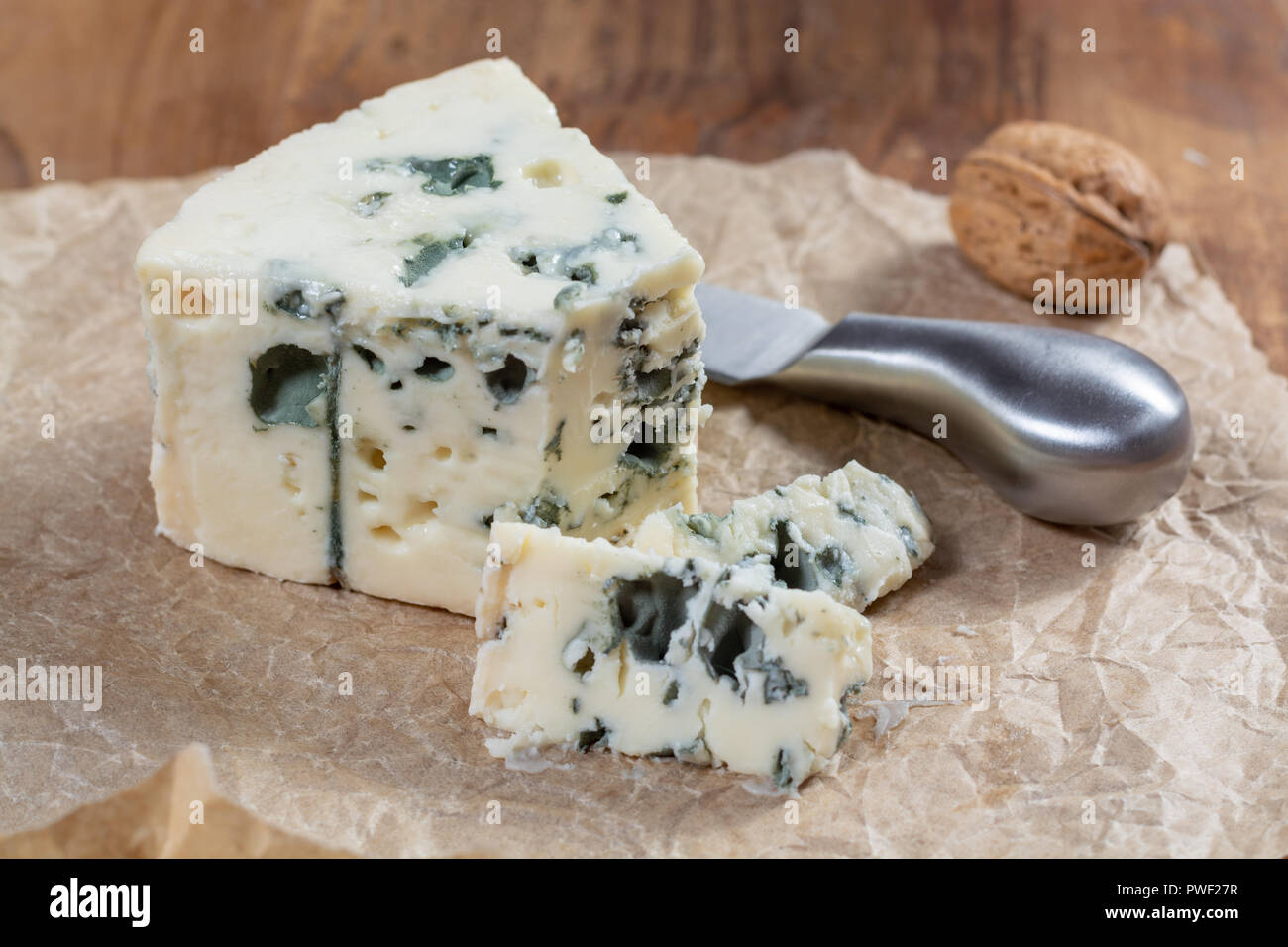 Roquefort, soft French cheese made from sheep milk on south of France ...