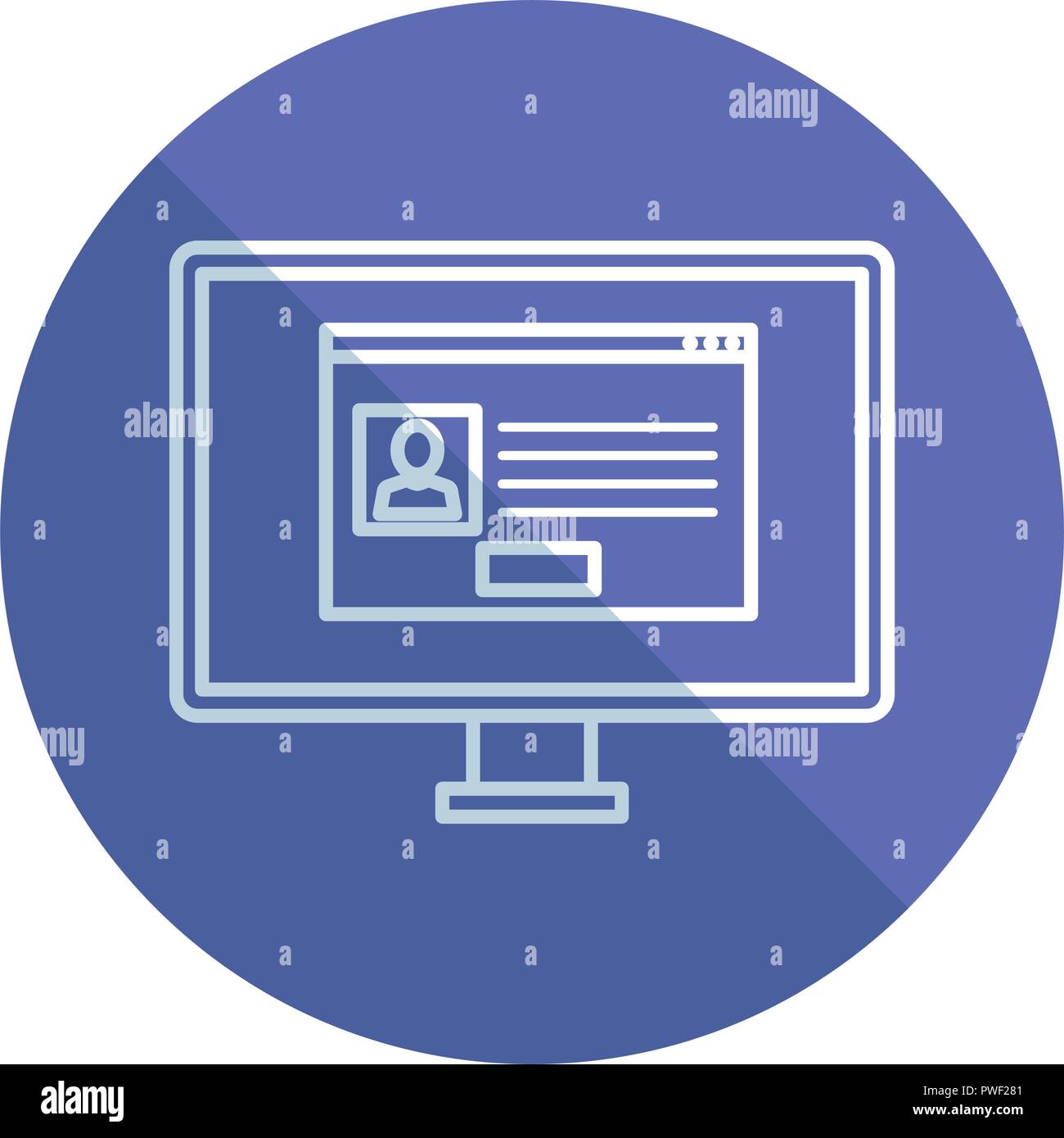 computer with social media acount vector illustration design Stock ...