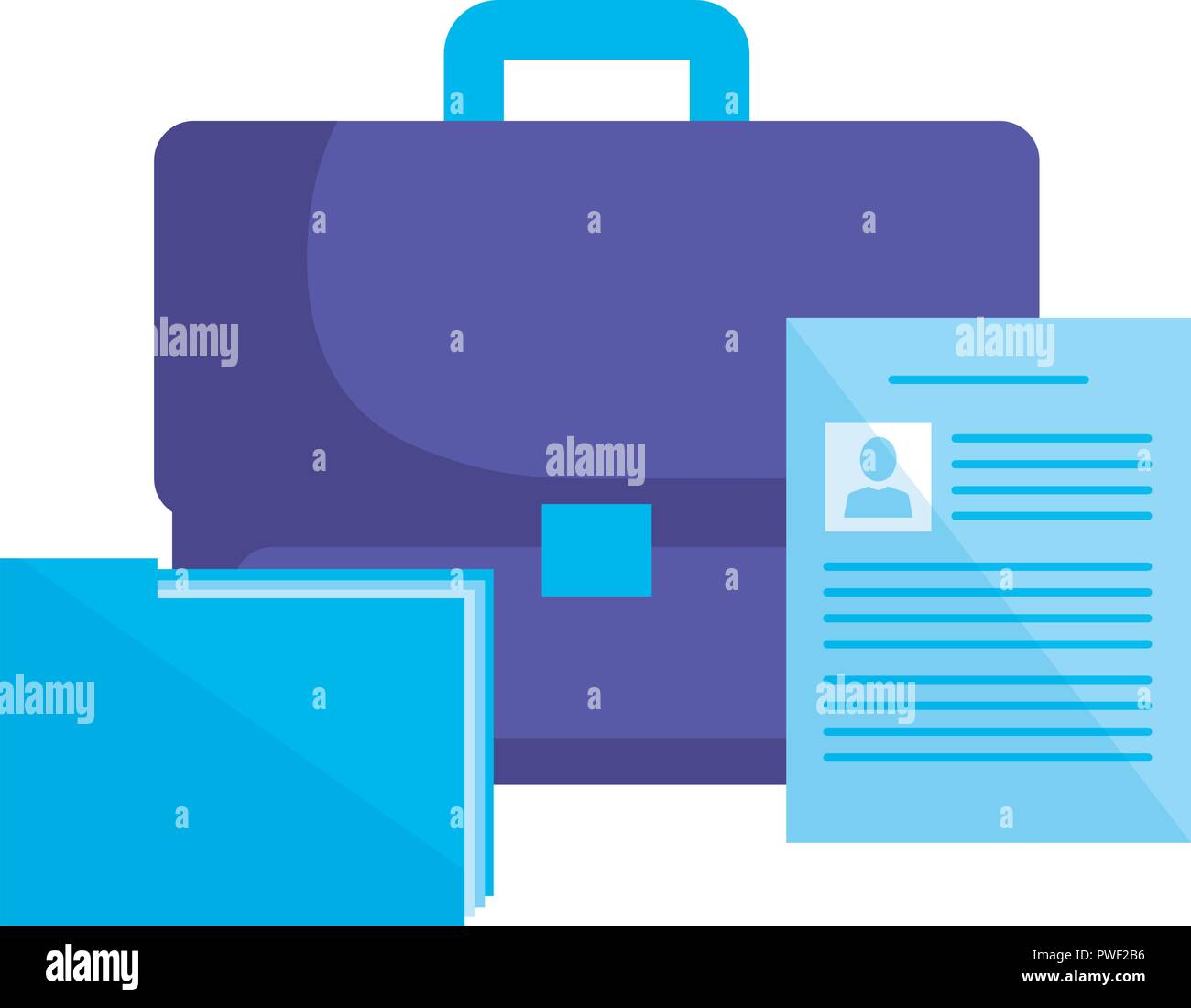 portfolio with folder and curriculum vector illustration design Stock ...