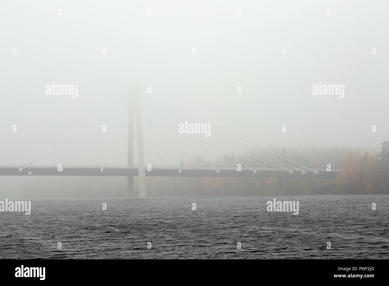 Bridge over the River in Umea, Sweden in fall with fog Stock Photo - Alamy