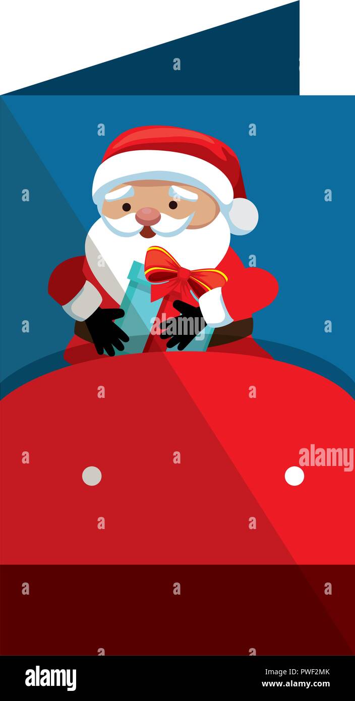 merry christmas card with santa claus vector illustration design Stock ...