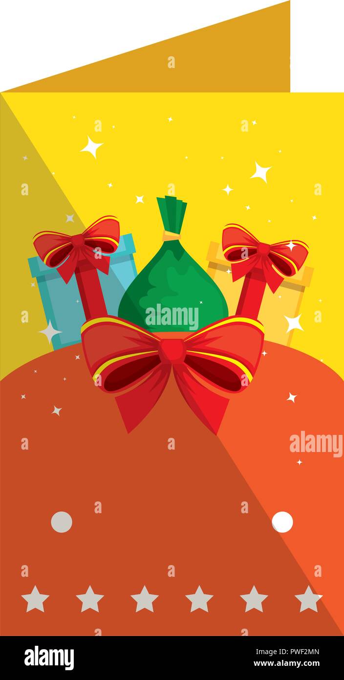 merry christmas card with gift vector illustration design Stock Vector ...