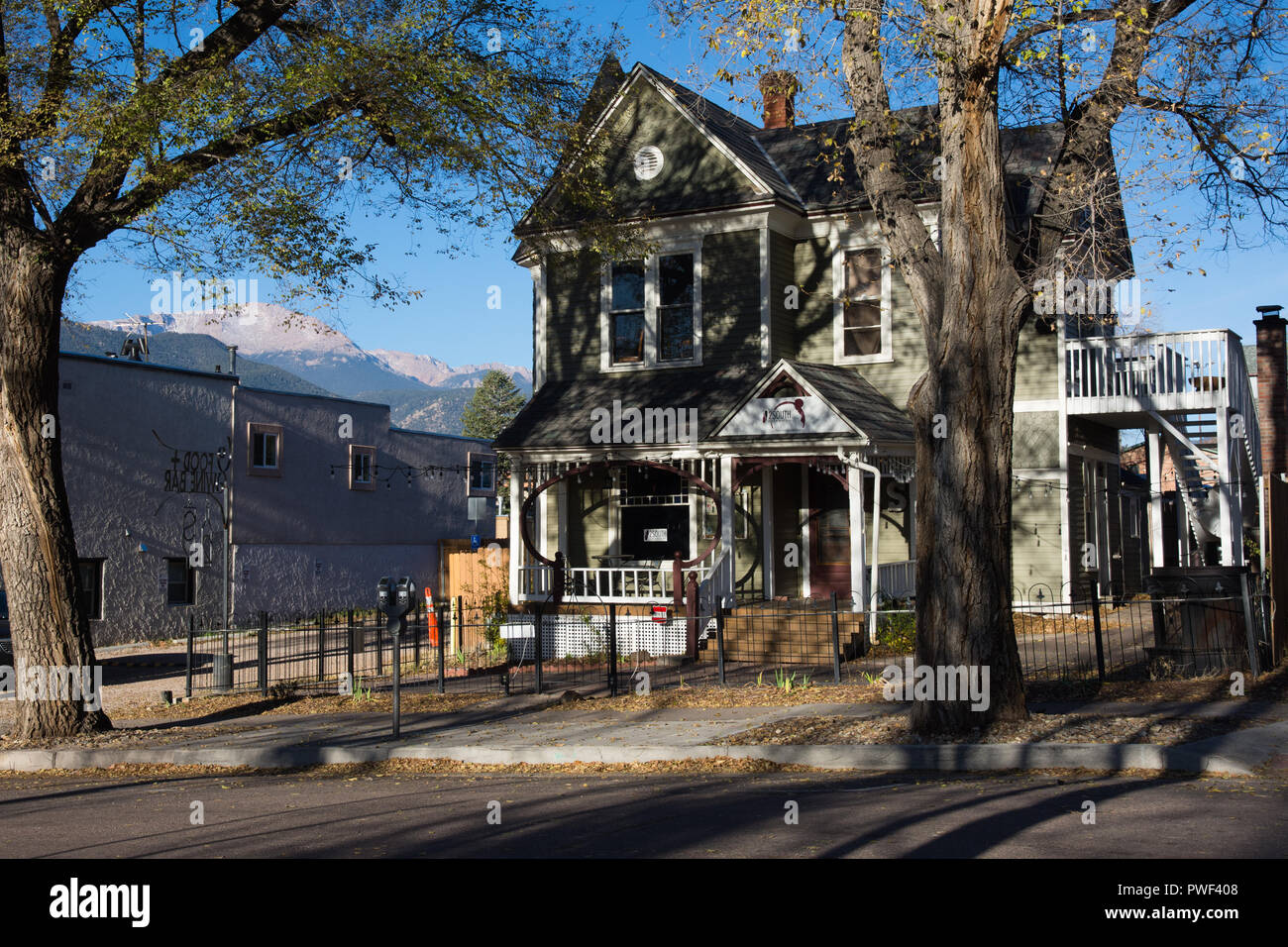 old green house downtown Colorado Springs Stock Photo - Alamy