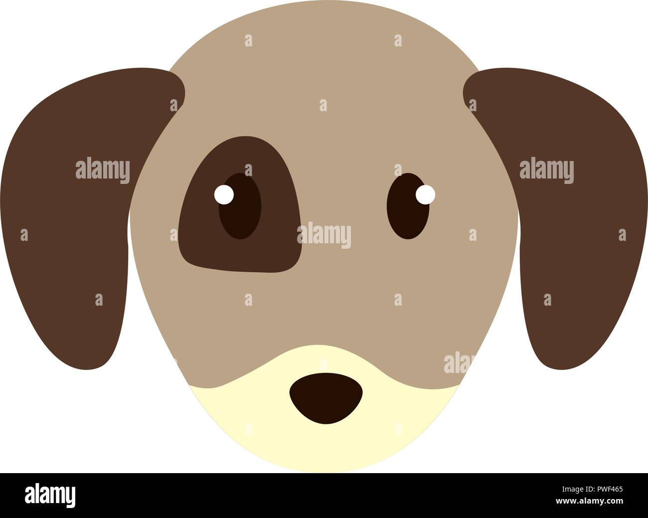cute little dog head character vector illustration design Stock Vector ...