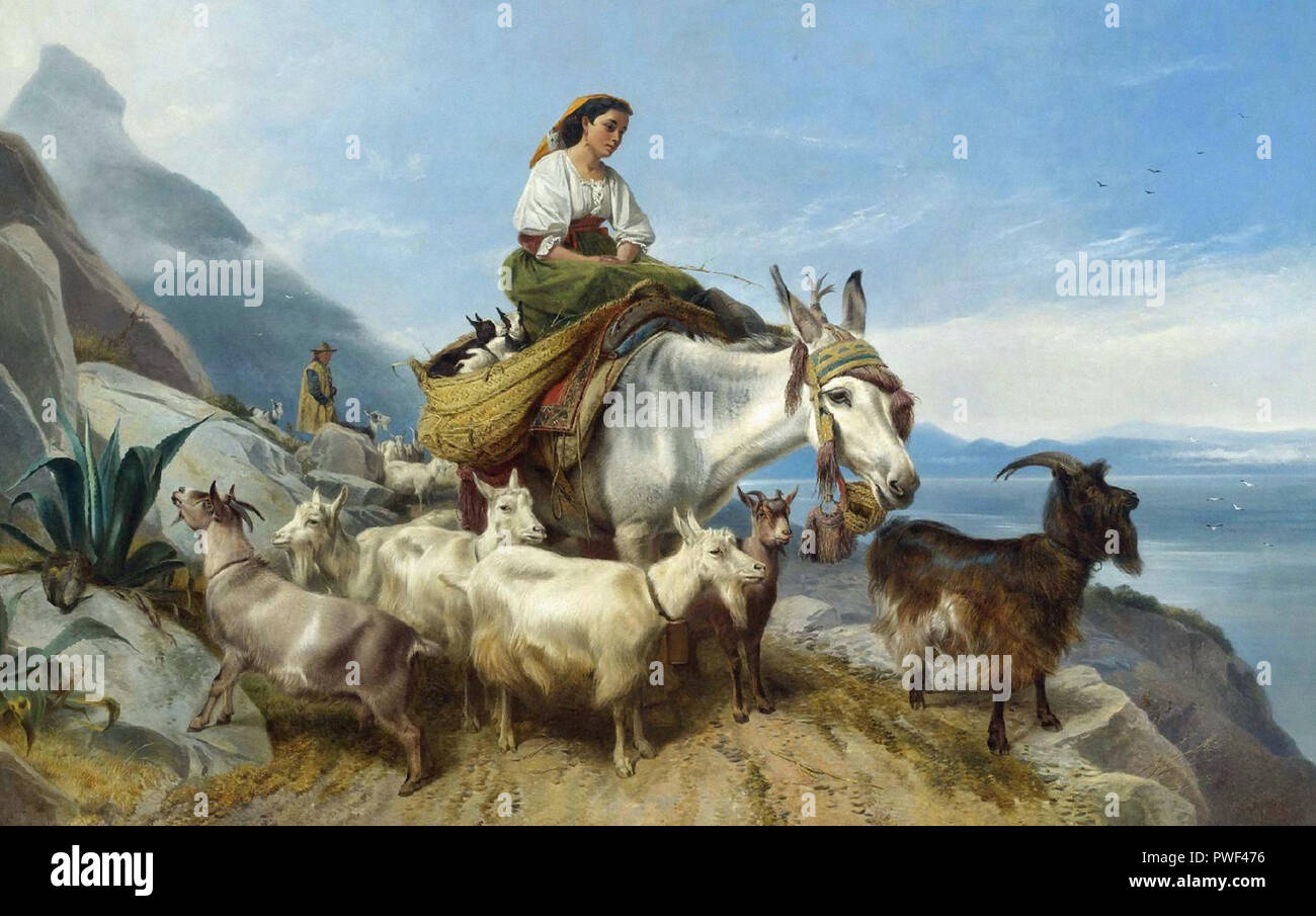 Ansdell Richard - Goatherds Gibraltar - Looking Across the Strait into ...