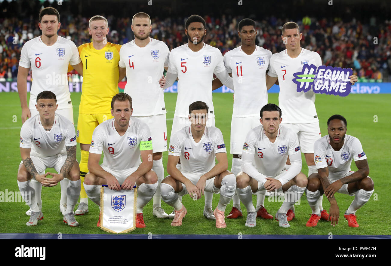 England's (back row, left-right) Harry Maguire, Jordan Pickford, Eric ...