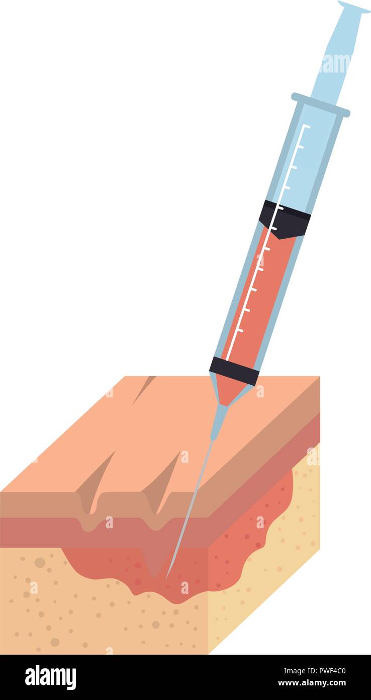 layer of skin with botox injection vector illustration design Stock ...