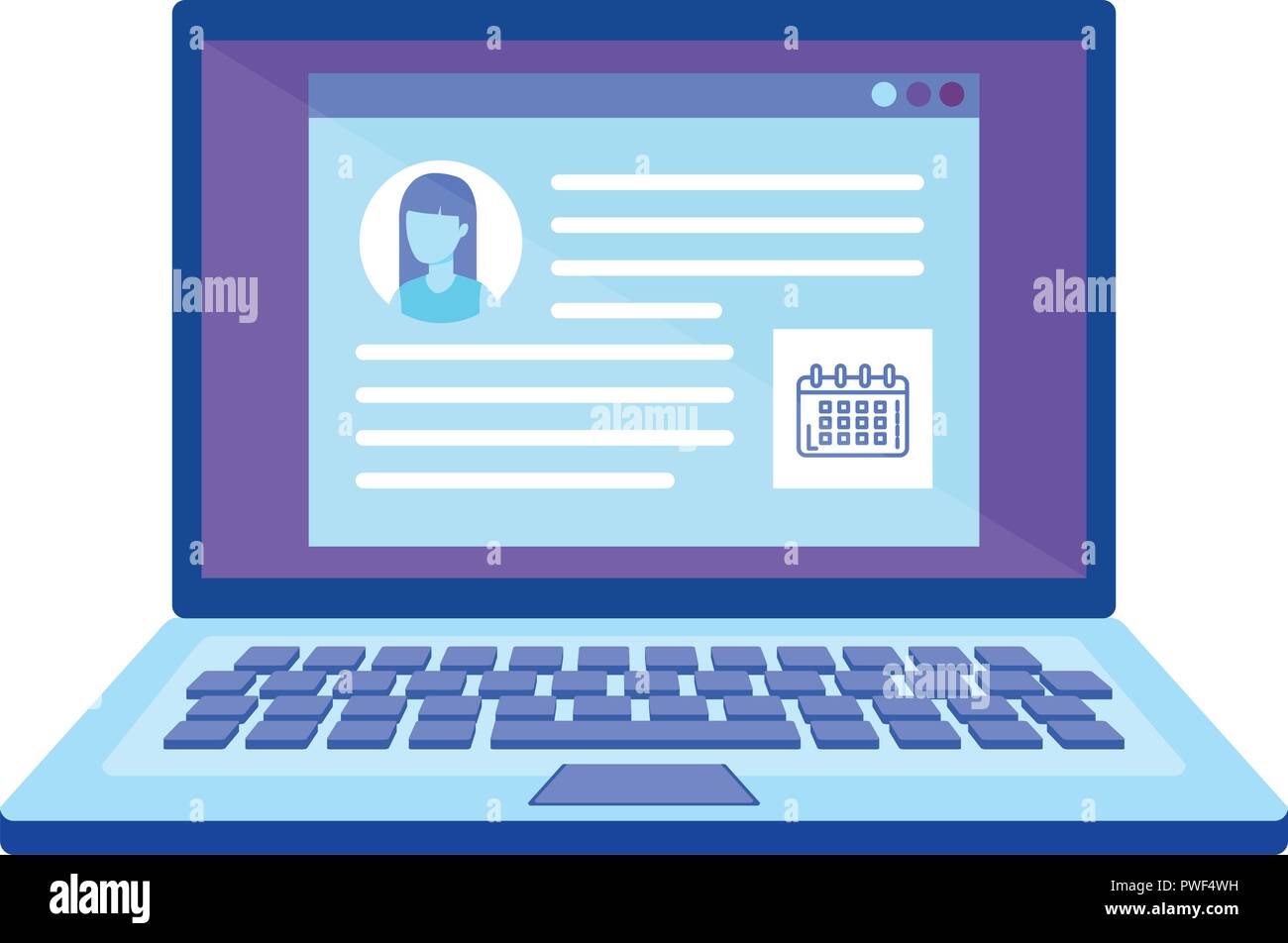 laptop with account template vector illustration design Stock Vector ...