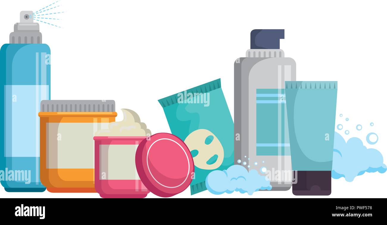 set of facial creams products vector illustration design Stock Vector ...