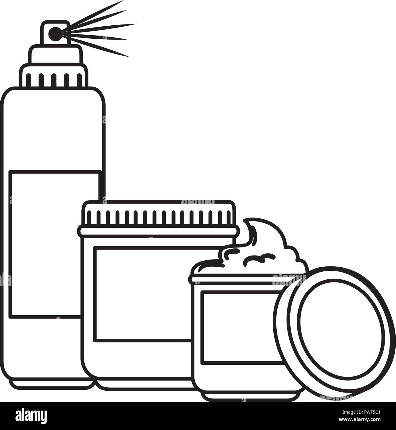 Luxury cosmetic products design Black and White Stock Photos & Images ...