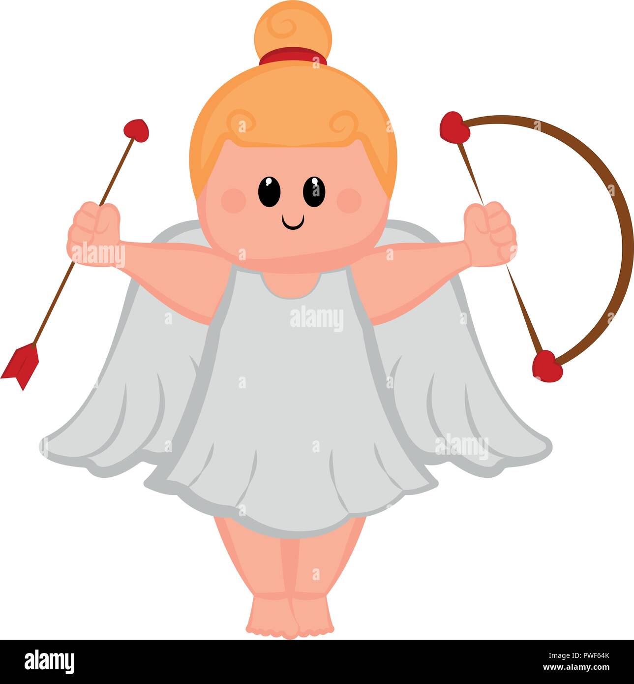 Cute cupid girl icon with bow and arrows Stock Vector Image & Art - Alamy