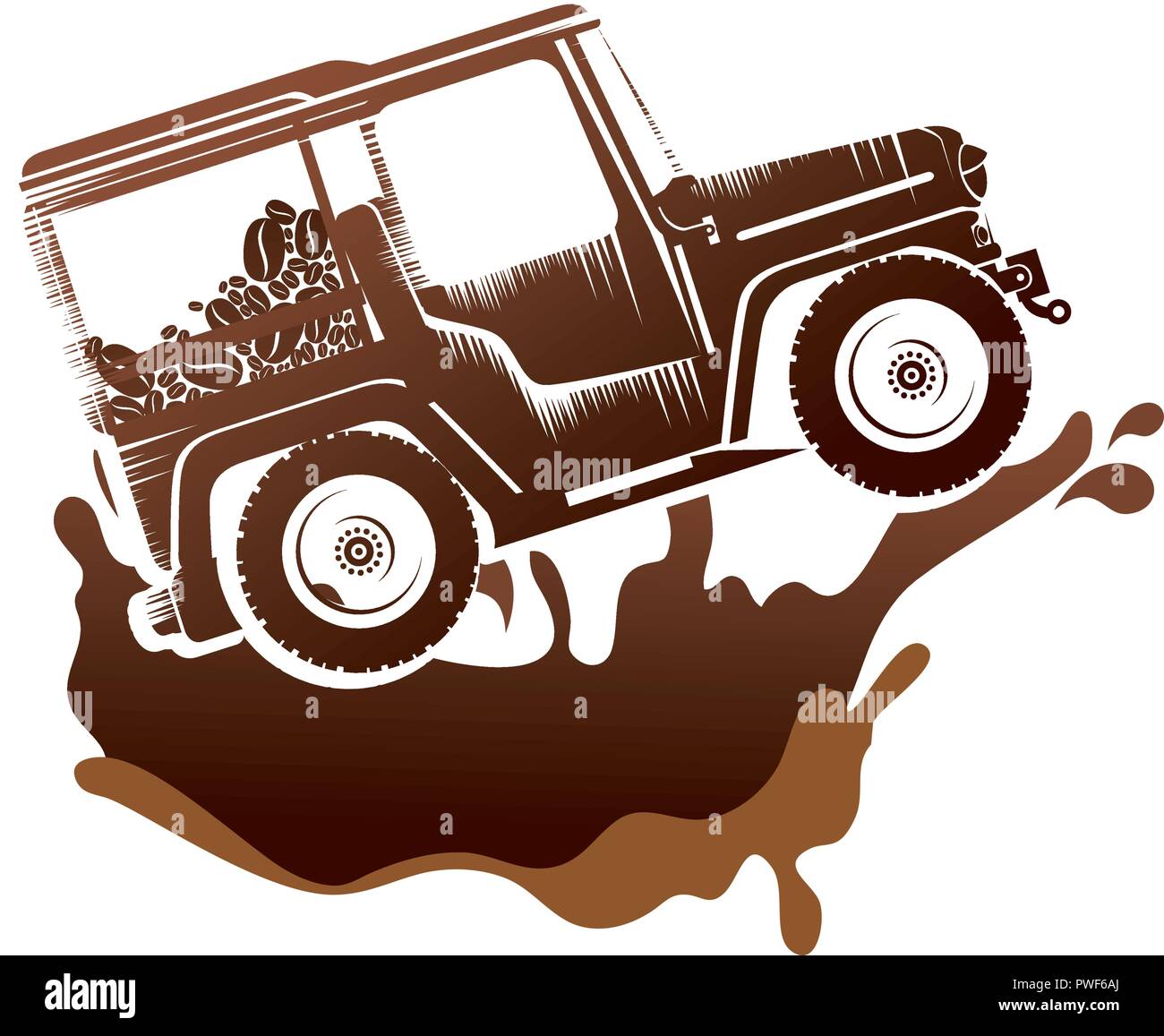 coffee car transportation icon vector illustration design Stock Vector ...