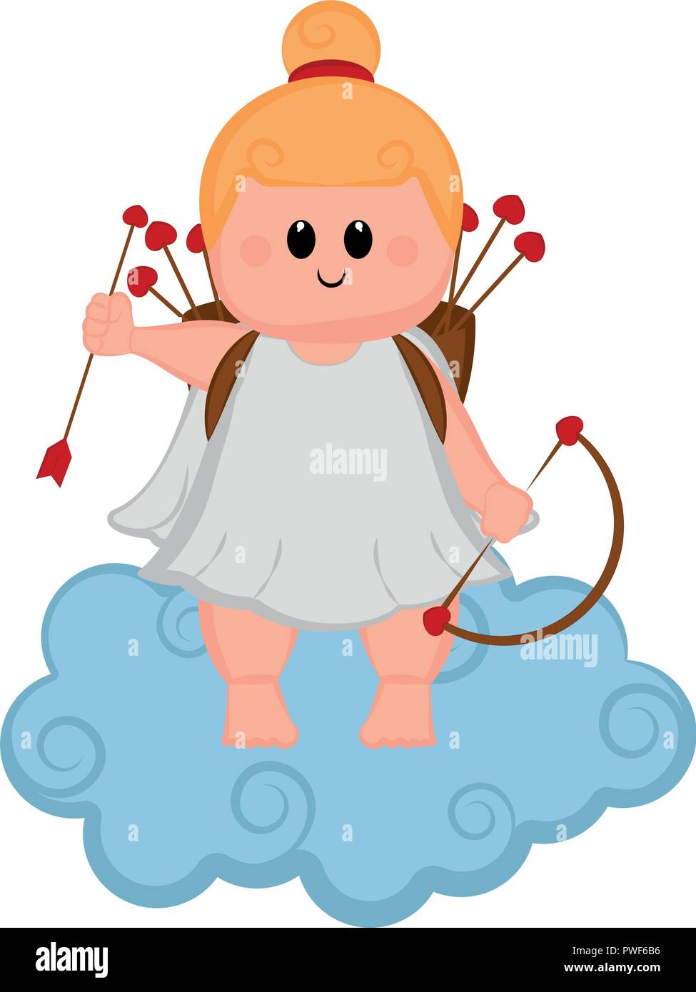 Cute cupid girl icon with bow and arrows Stock Vector Image & Art - Alamy