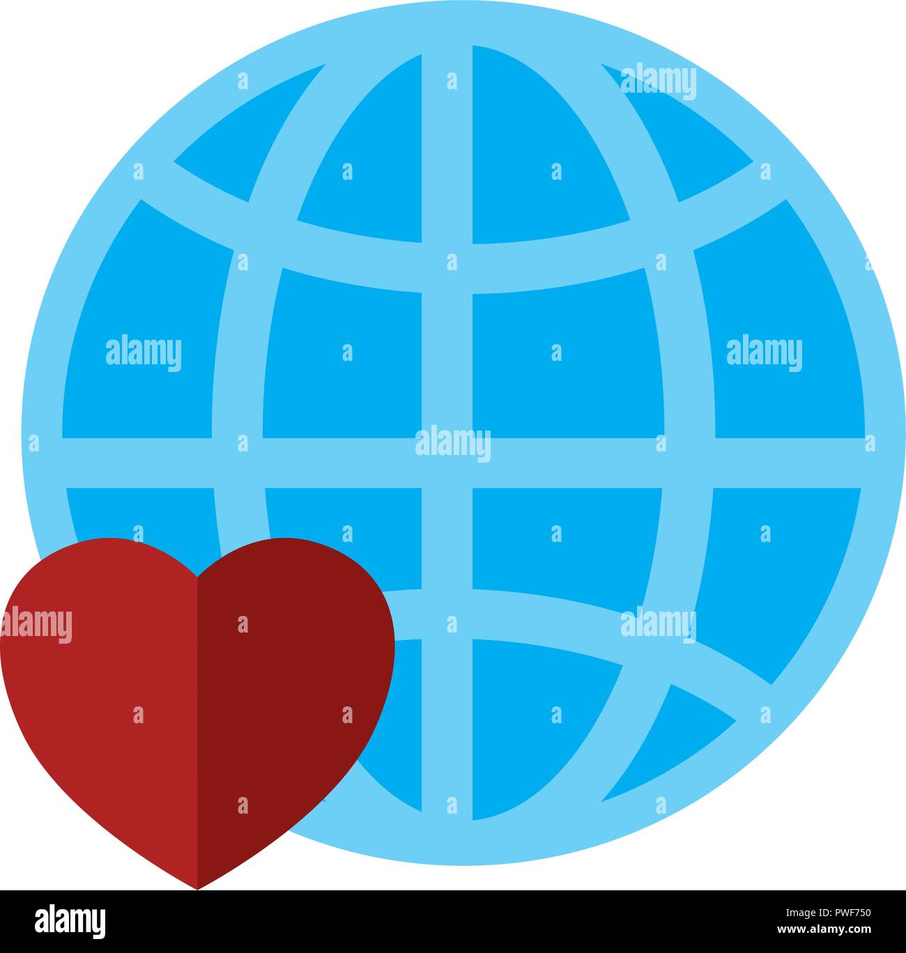 sphere planet with heart vector illustration design Stock Vector Image ...