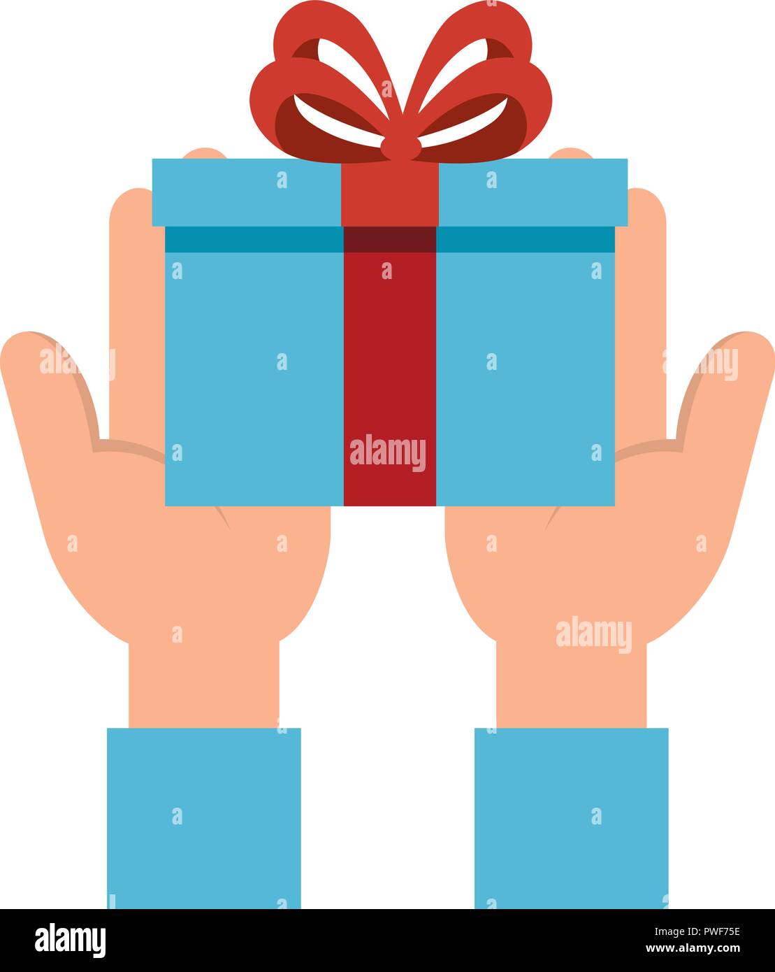 hands lifting gift box present vector illustration design Stock Vector ...
