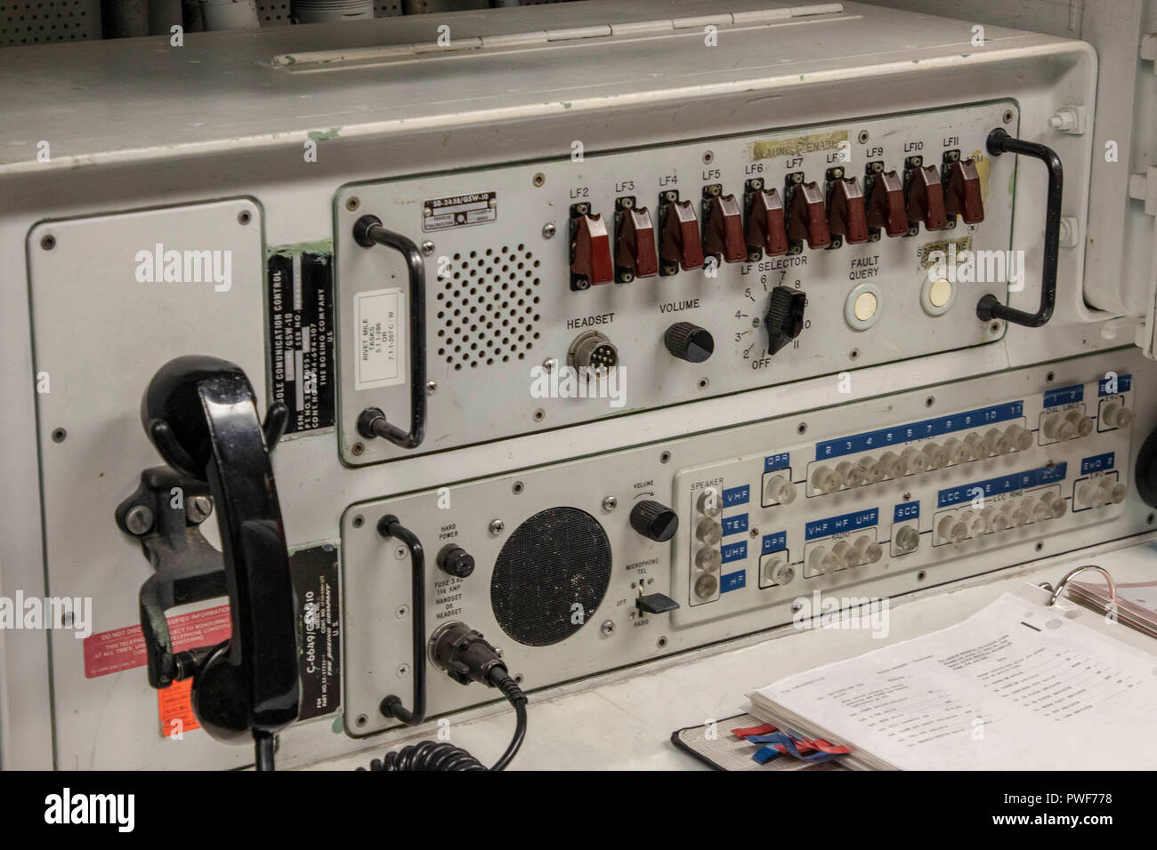 Communications panel at a minute man launch facility in South Dakota ...
