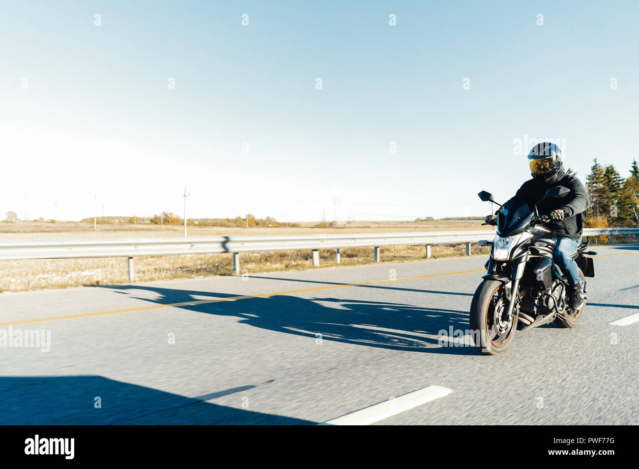 Motorcycle rider and fall color hi-res stock photography and images - Alamy