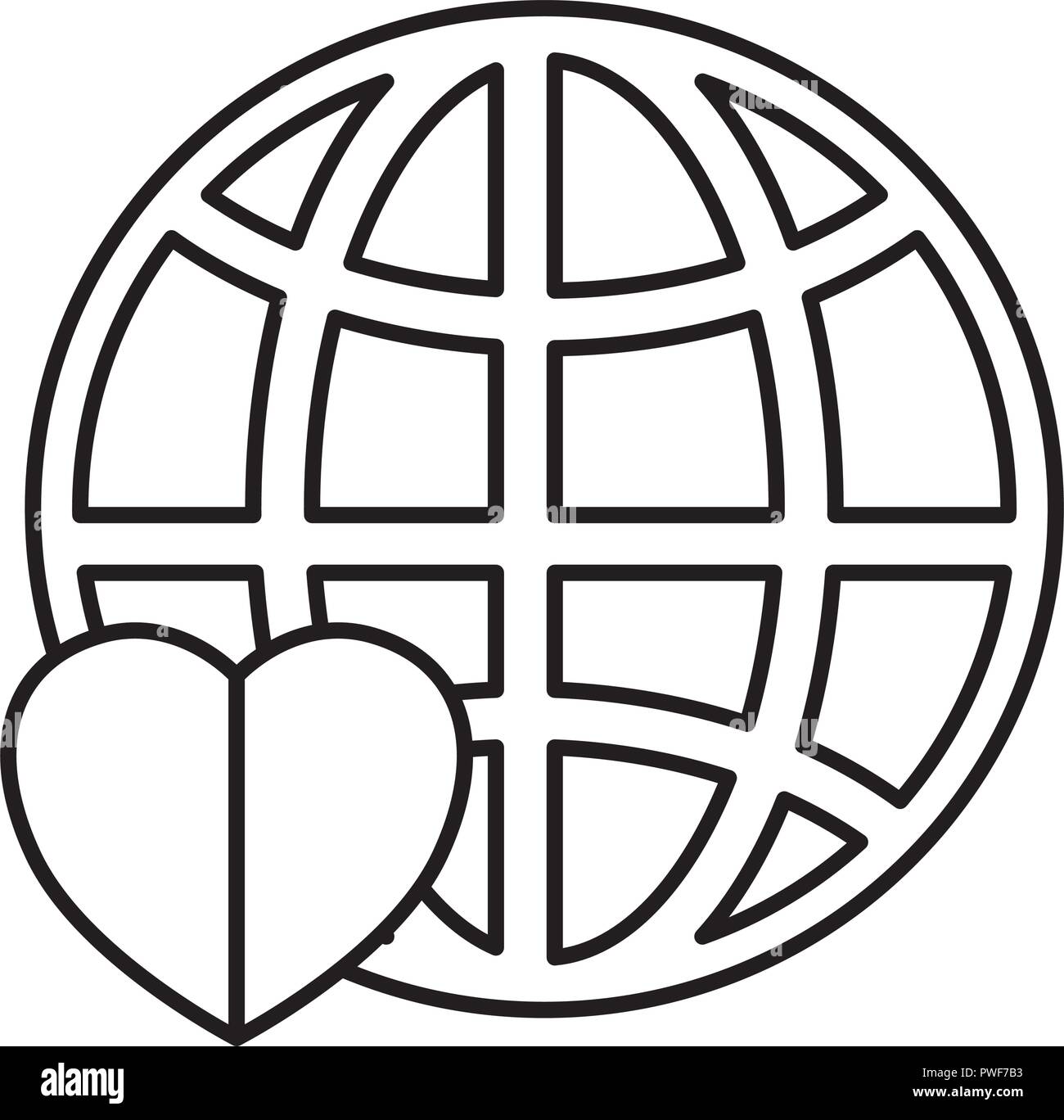 sphere planet with heart vector illustration design Stock Vector Image ...