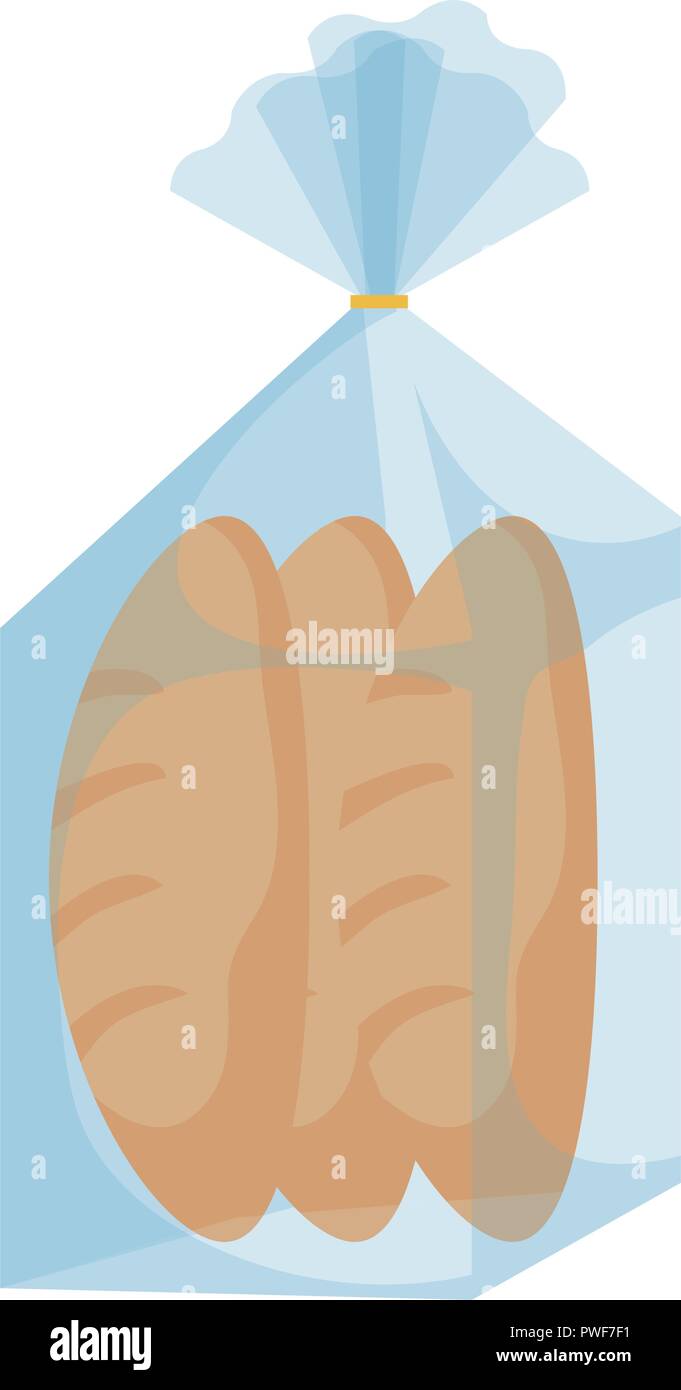 Bread in plastic bag isolated Stock Vector Images - Alamy