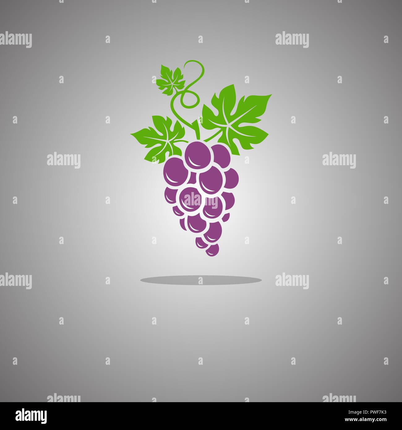 Grapes on a gray background with a gradient. Vector illustration Stock ...