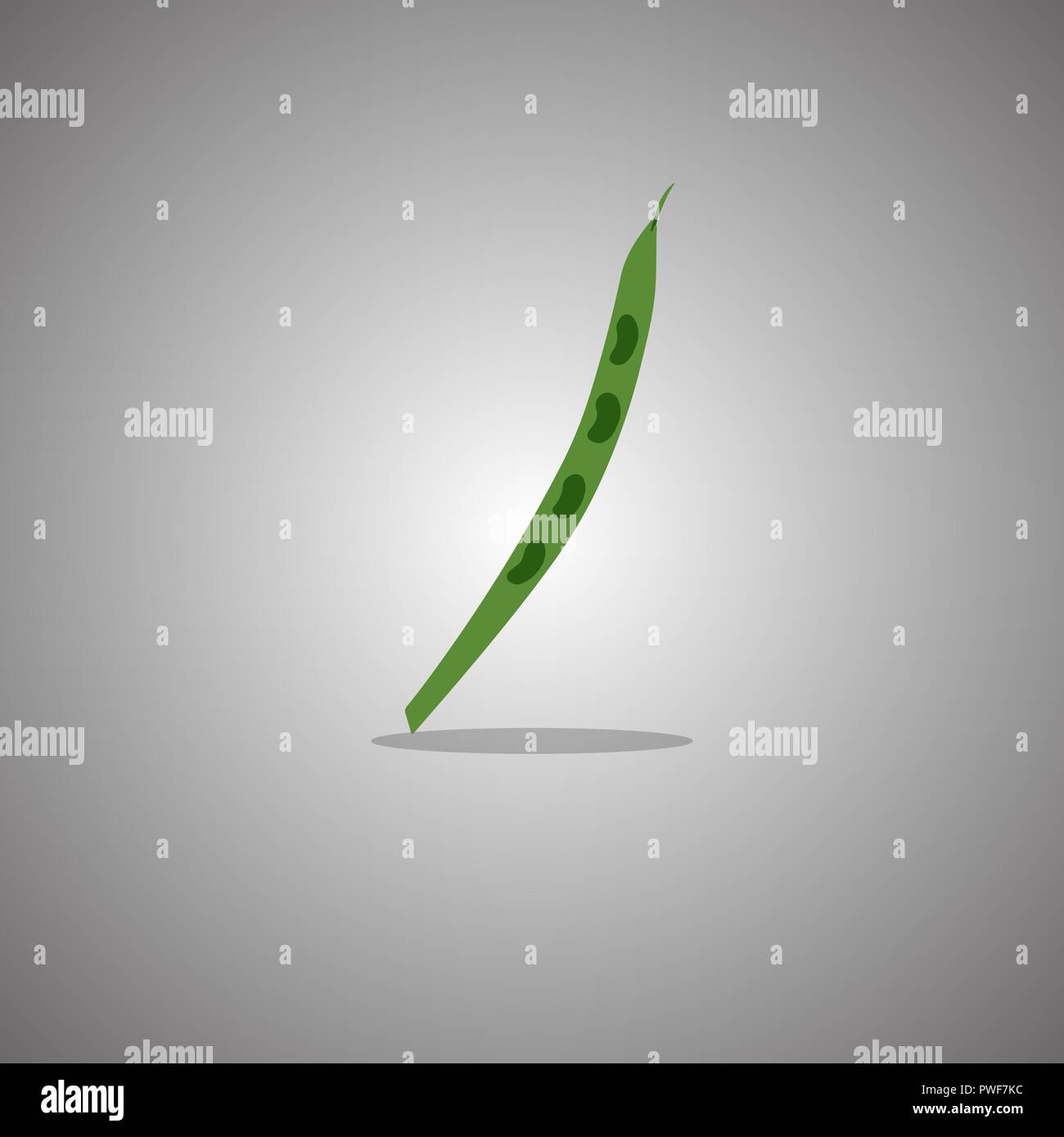 String beans on a gray background with a gradient. Vector illustration ...
