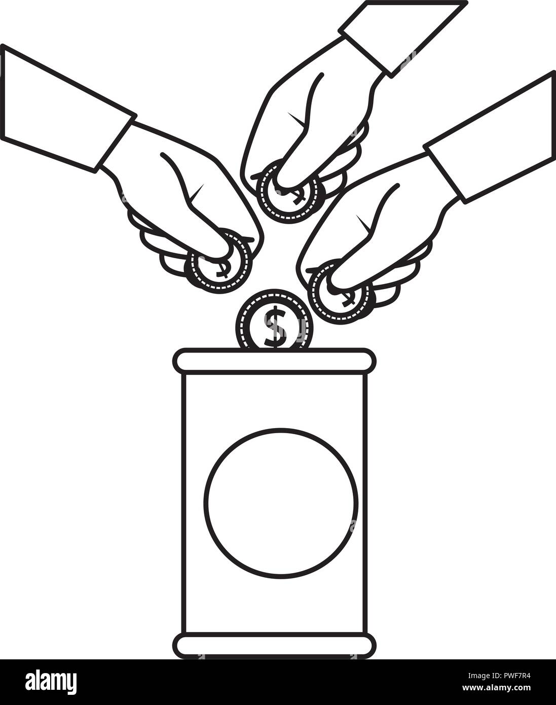 Donating money to charity Black and White Stock Photos & Images - Alamy