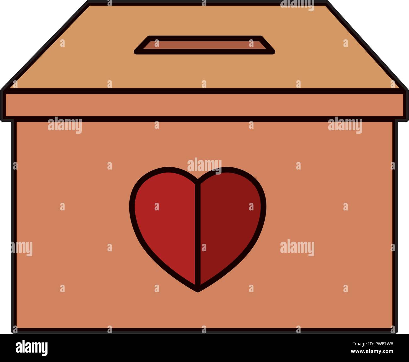 donation box with heart vector illustration design Stock Vector Image ...