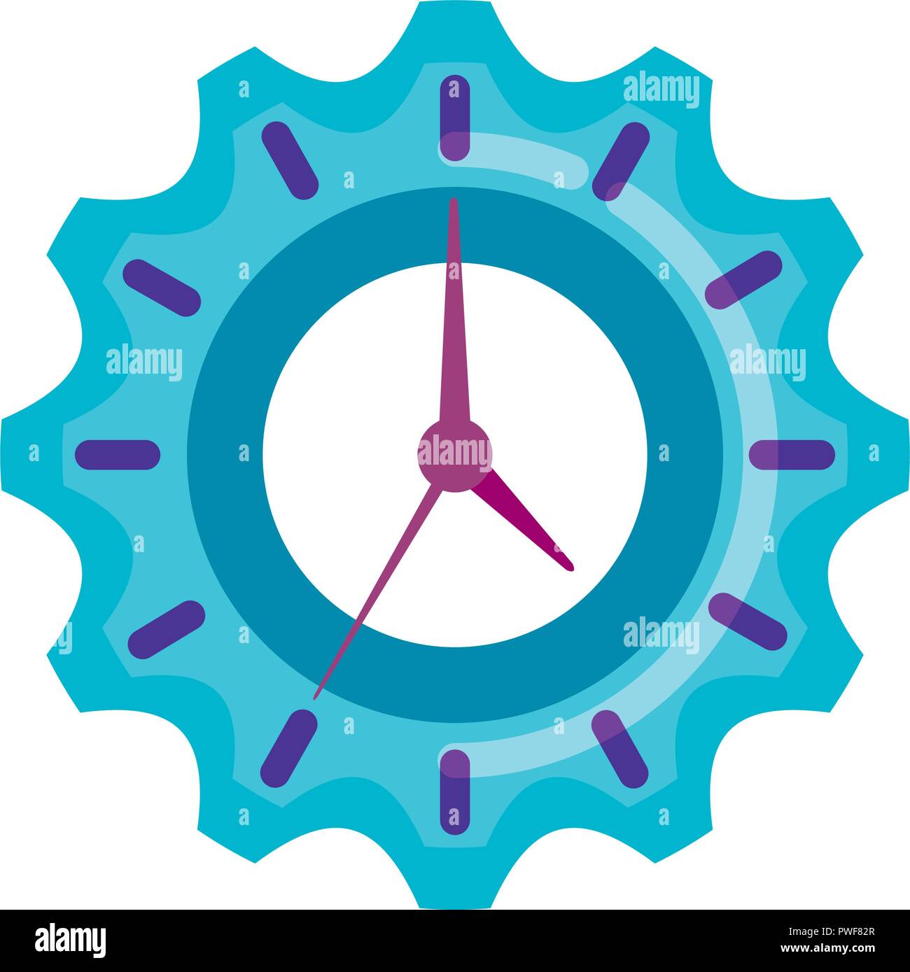 gear with time clock vector illustration design Stock Vector Image ...