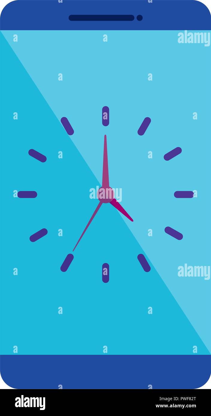 smartphone with time clock vector illustration design Stock Vector ...