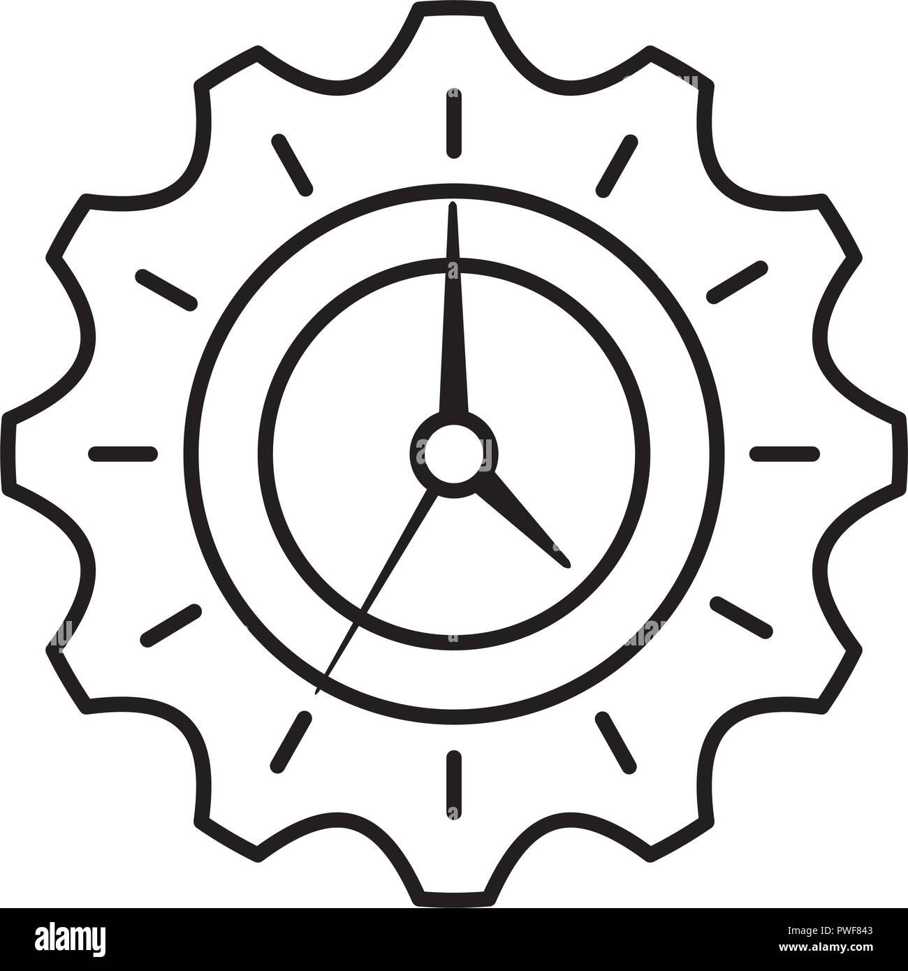Clock cogs vector isolated hi-res stock photography and images - Alamy