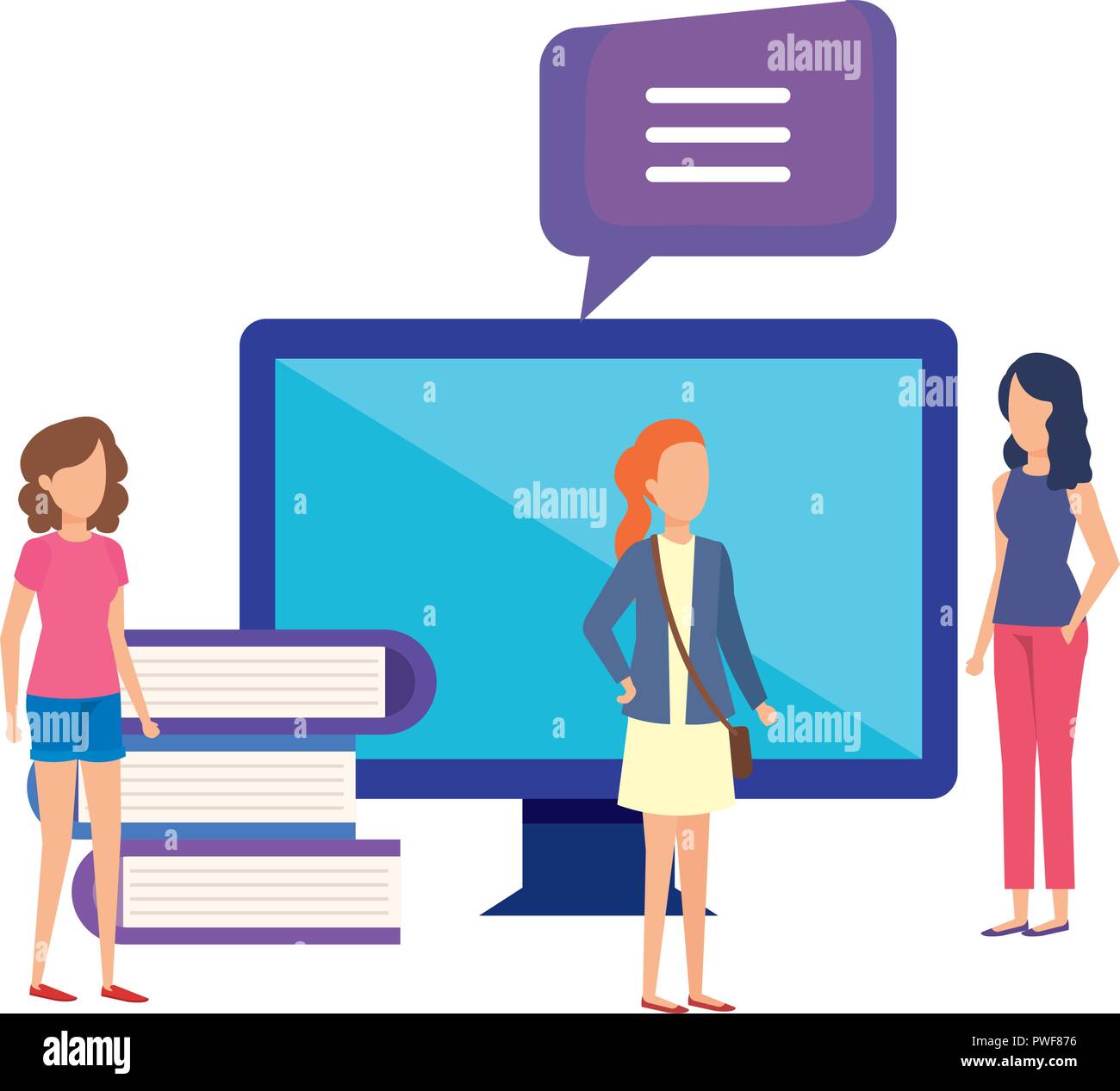 Bubbles computer monitor Stock Vector Images - Alamy