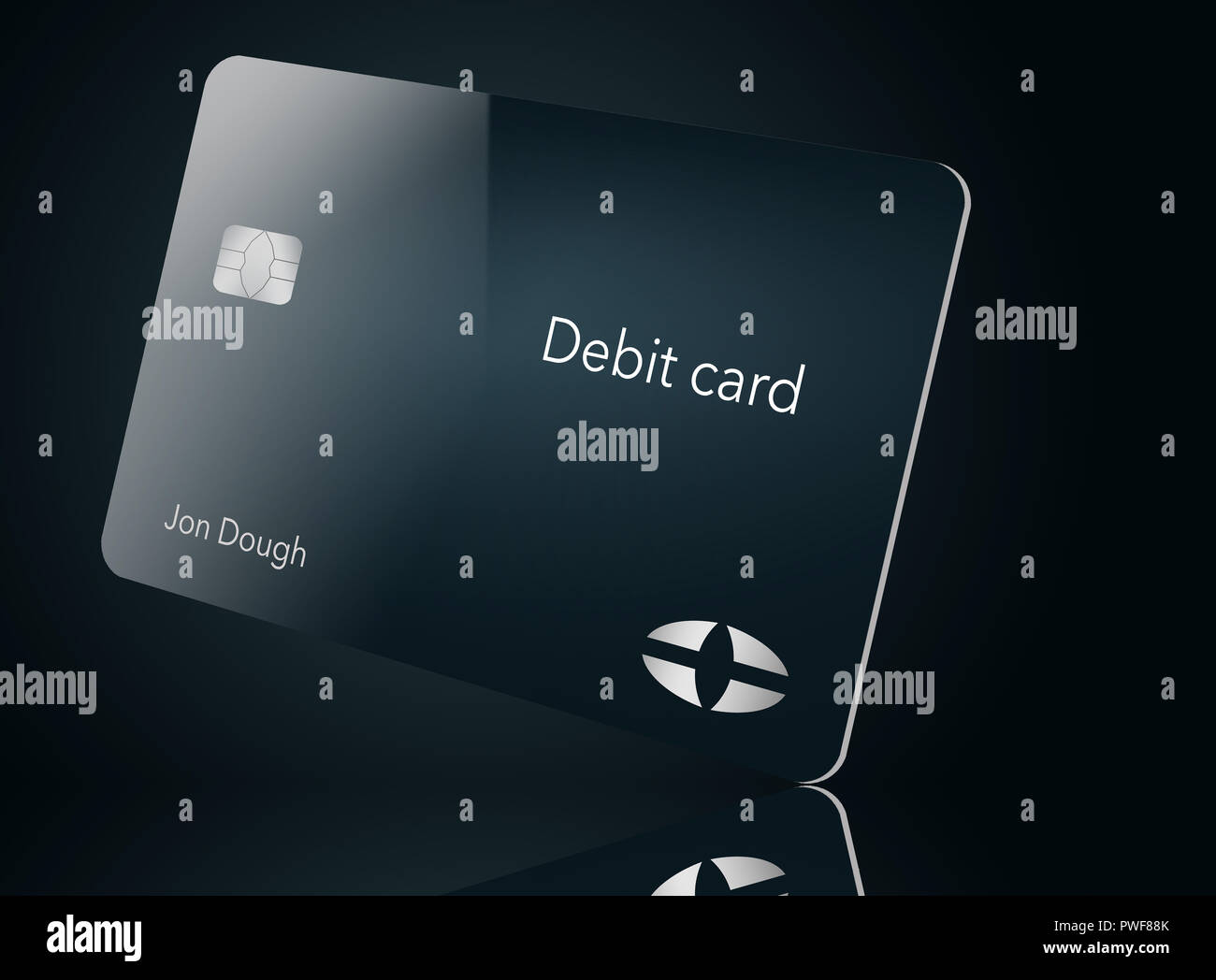 Here is a modern and stylish bank debit card. It is an illustration and ...