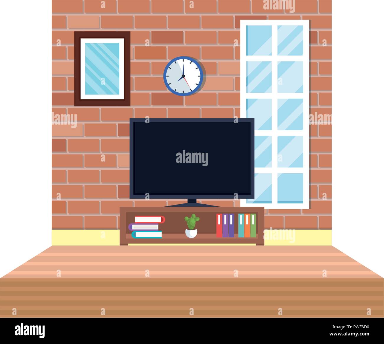 house television room scene Stock Vector Image & Art - Alamy