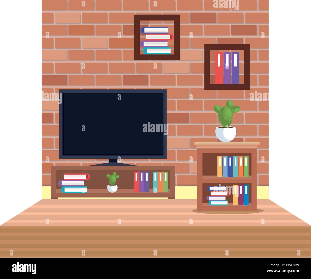 house television room scene Stock Vector Image & Art - Alamy