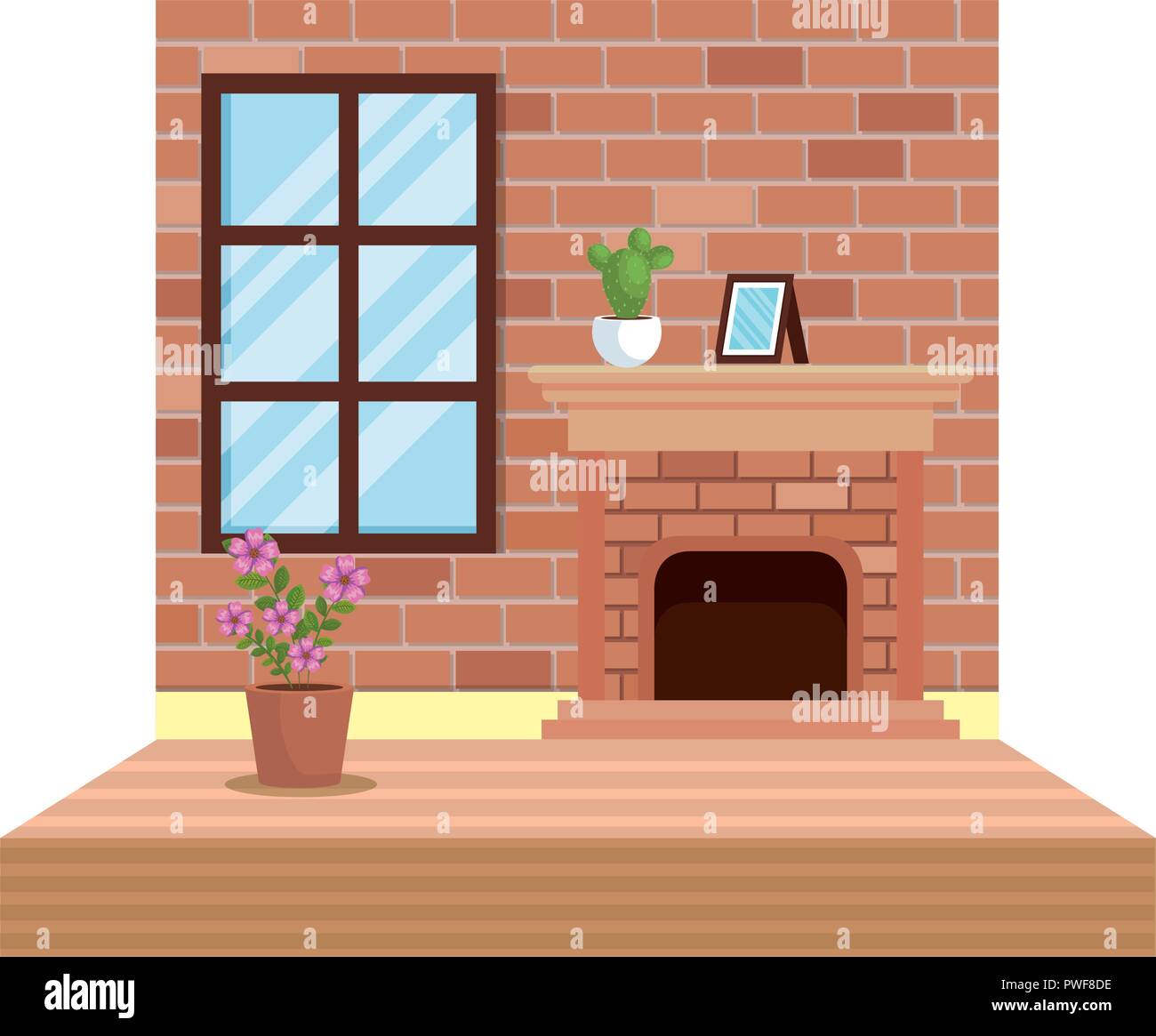 house chimney inside livingroom scene Stock Vector Image & Art - Alamy