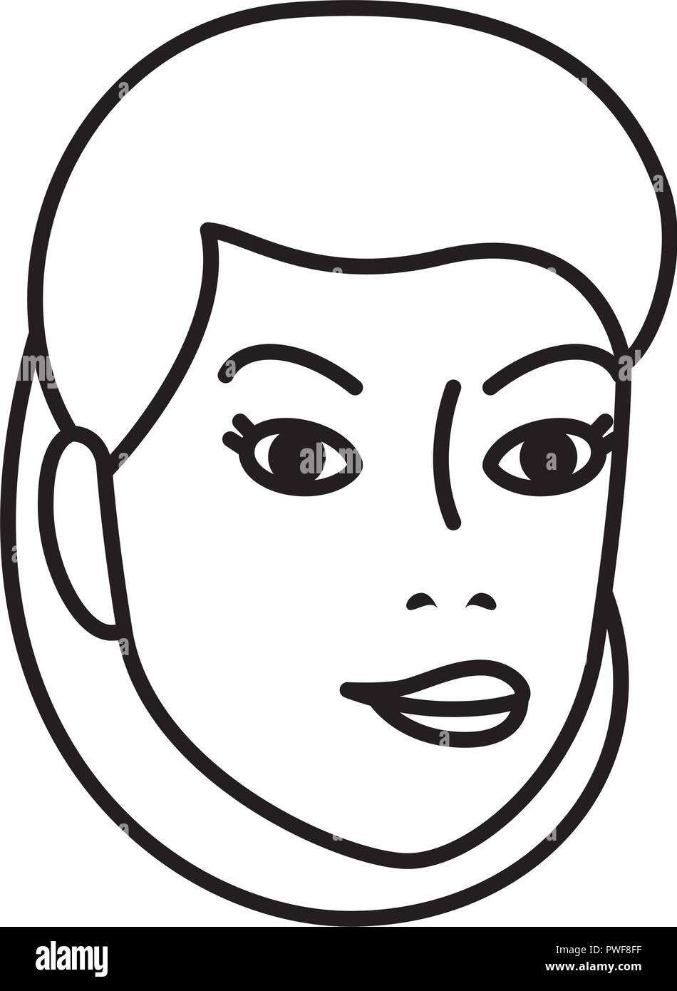 beautiful and young head woman Stock Vector Image & Art - Alamy