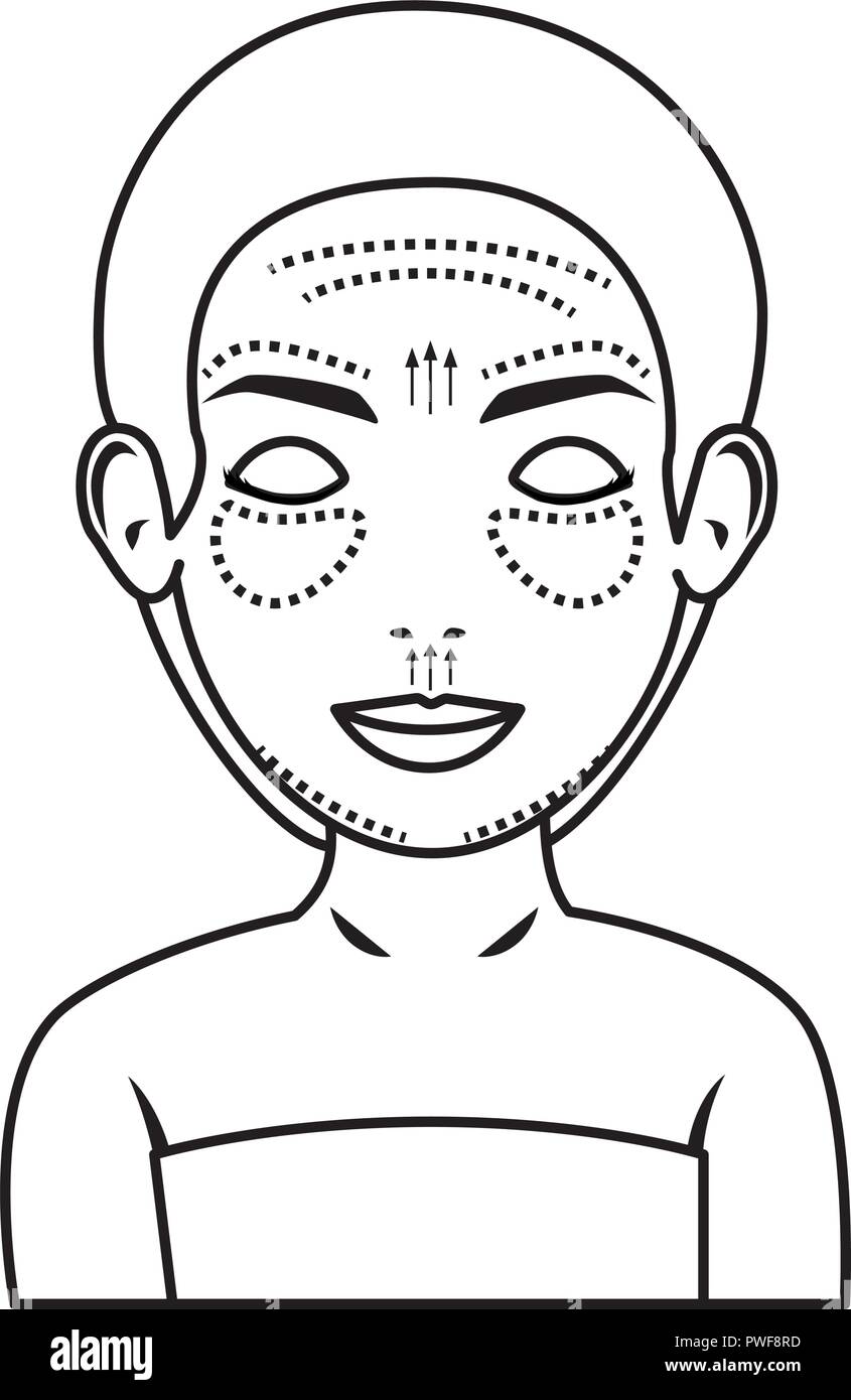 woman with lines for plastic surgery Stock Vector Image & Art - Alamy
