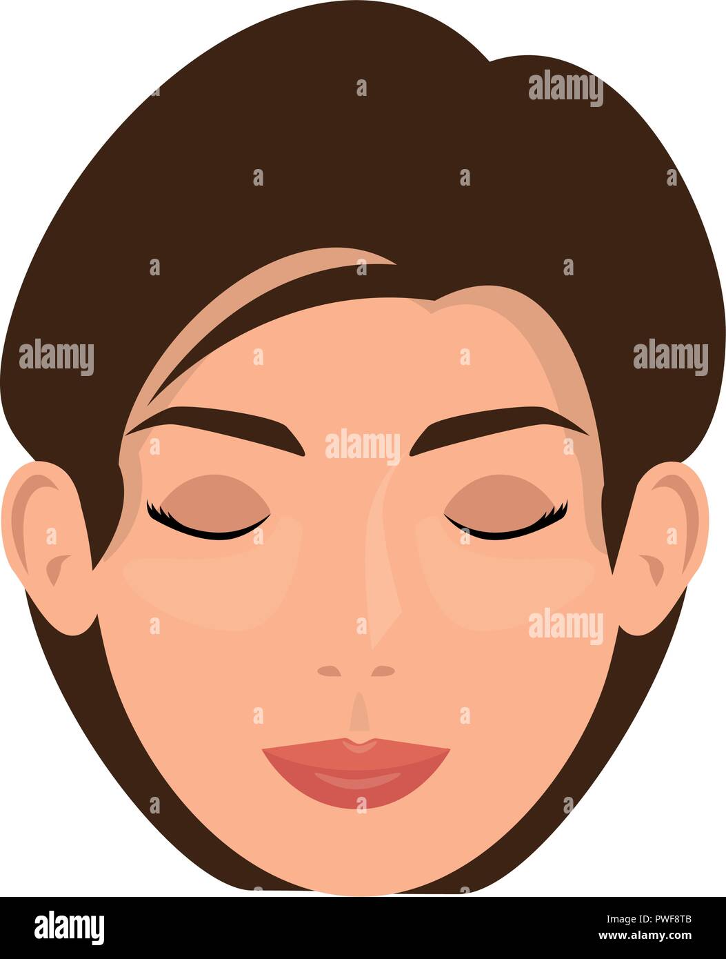 beautiful and young head woman Stock Vector Image & Art - Alamy
