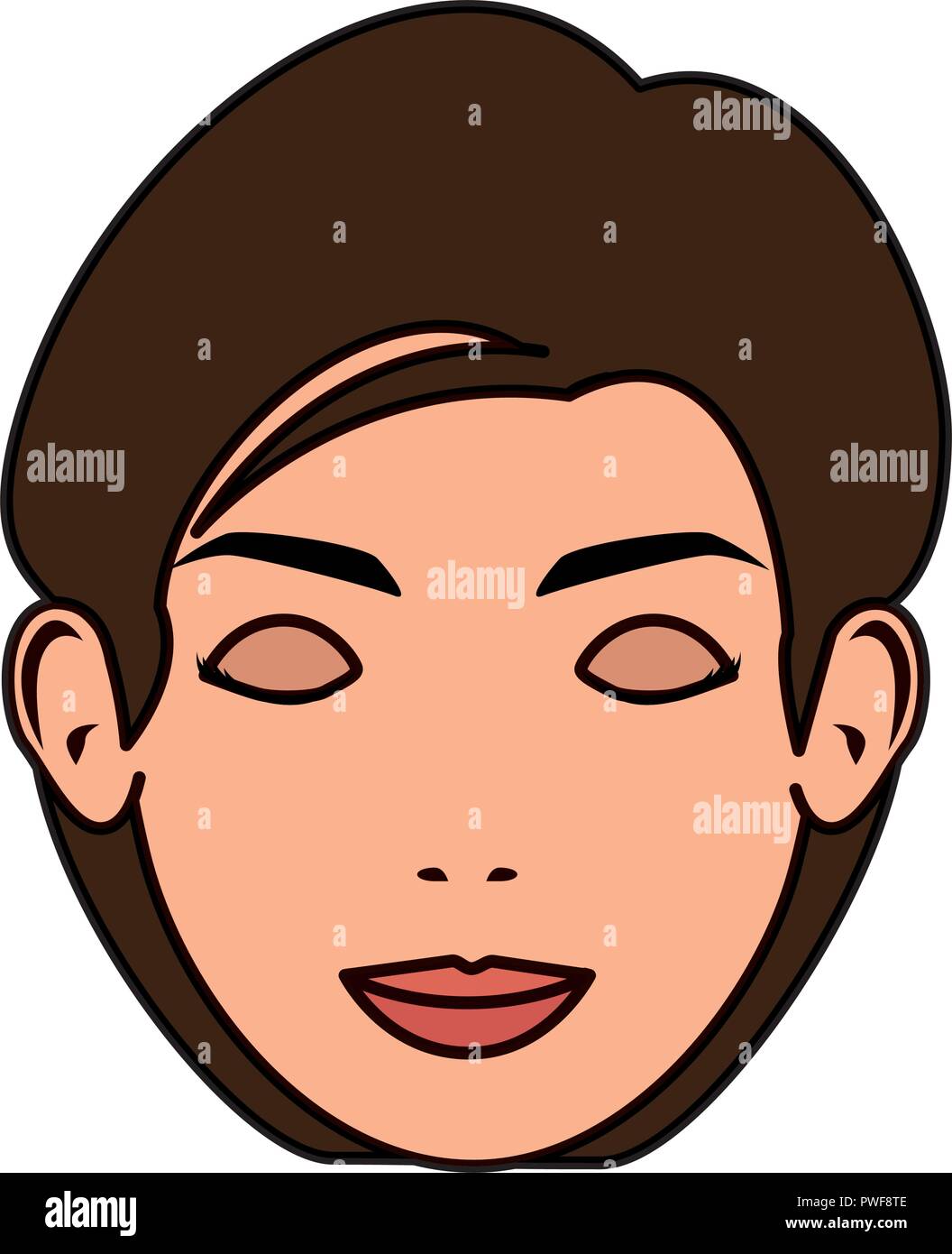 beautiful and young head woman Stock Vector Image & Art - Alamy