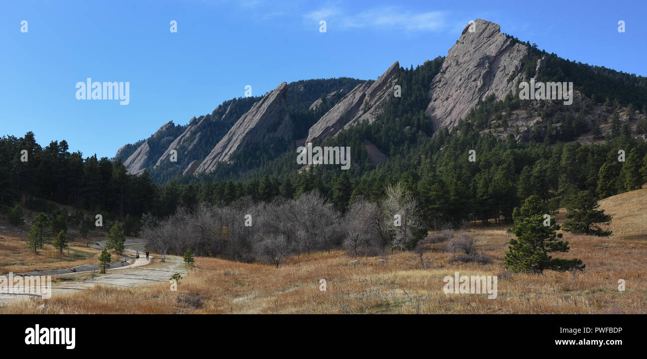 The Flatirons, view from the trail, CO, USA Stock Photo - Alamy