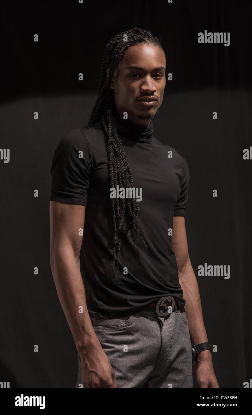 Fashion, editorial images of model Rowles Adams Stock Photo - Alamy